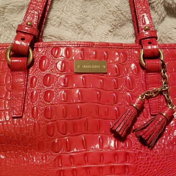 Brahmin | Bags | Red Orange Brahmin Medium Asher | Poshmark